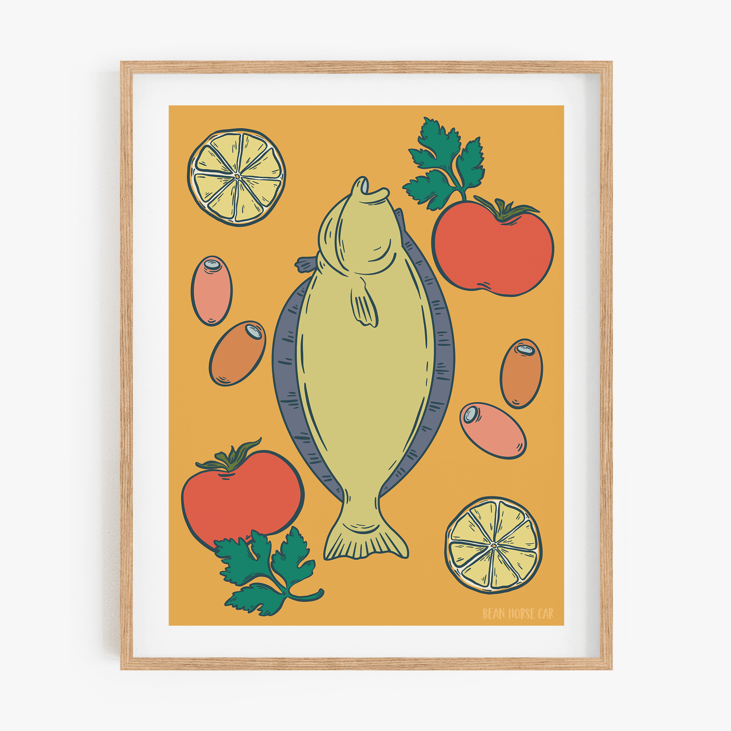 Halibut Art Print – Bean Horse Car Designs