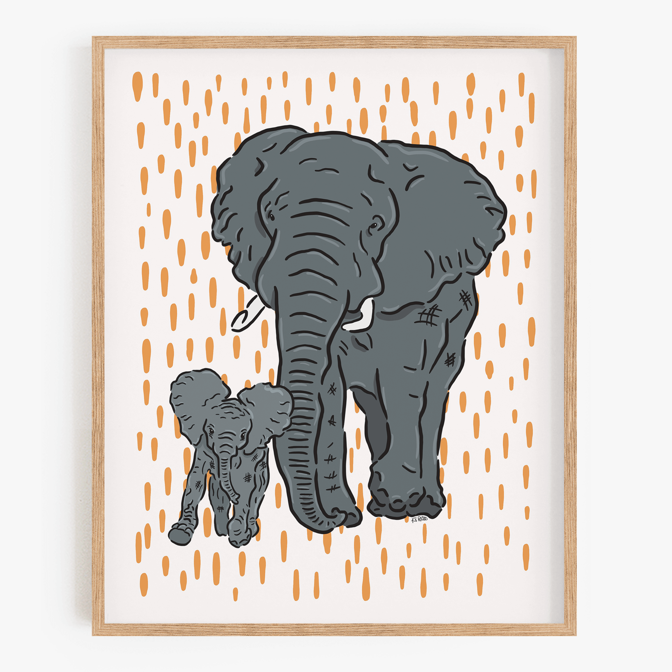 Mapenzi and Tembo - African Elephants - Art Print 1 – Bean Horse Car ...