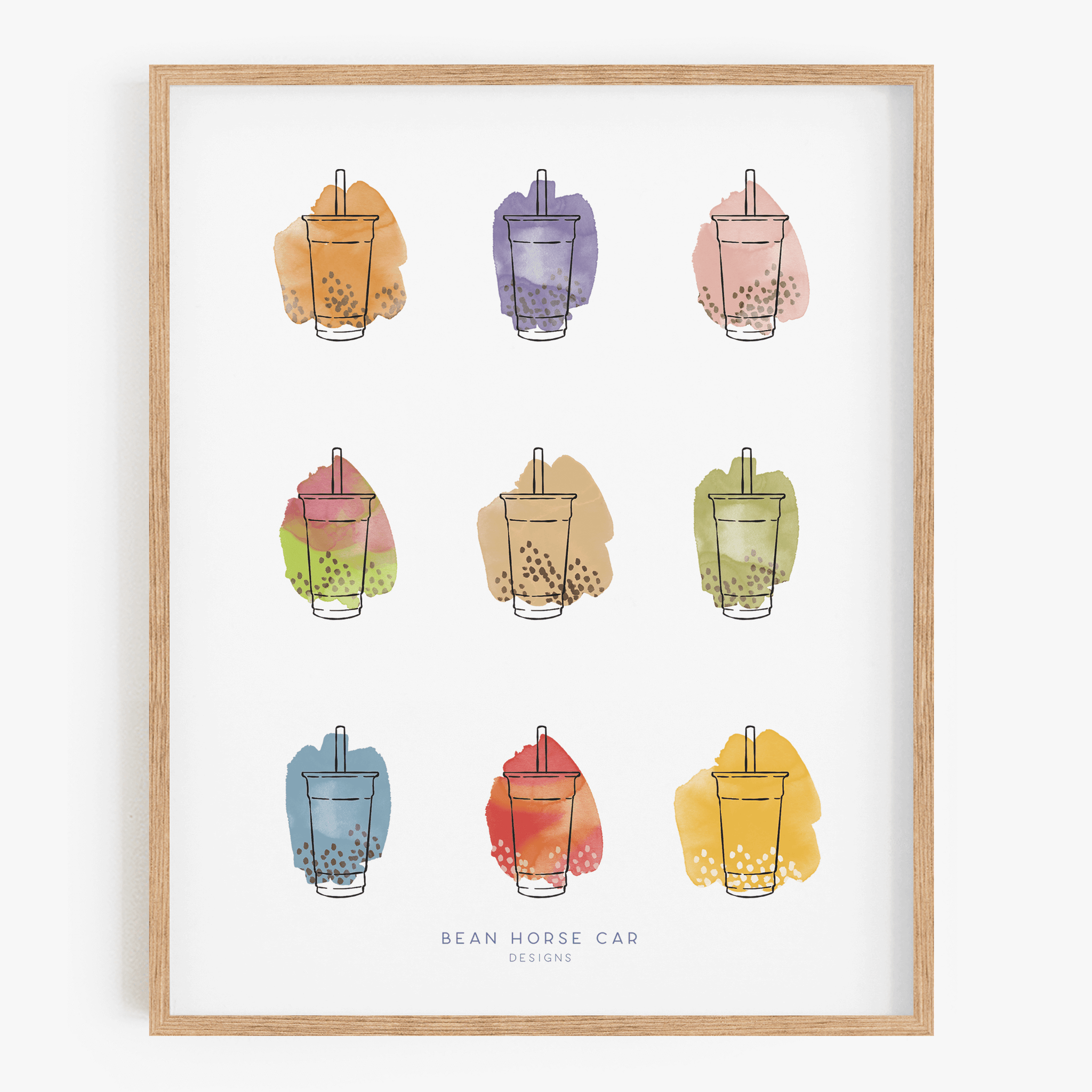 Boba Tea Art Print – Bean Horse Car Designs