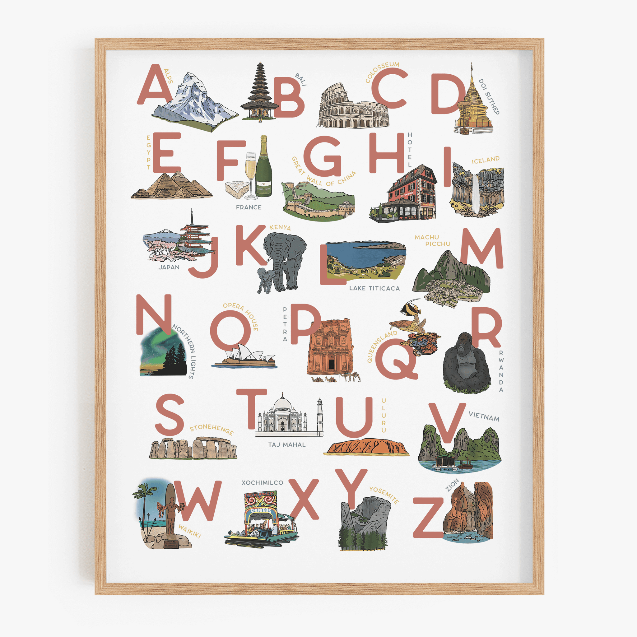 Travel Alphabet Art Print – Bean Horse Car Designs
